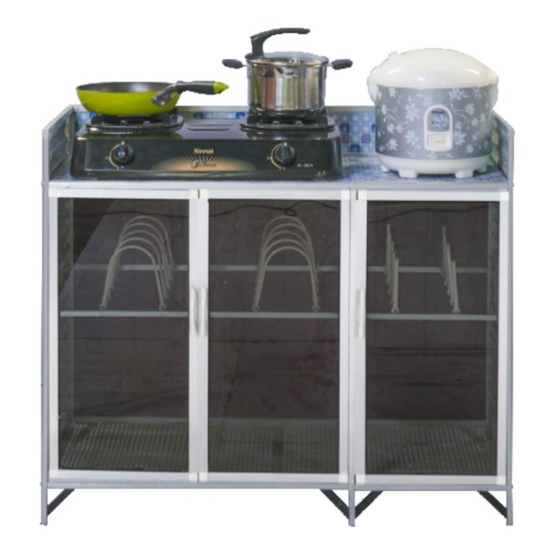 Meja Kompor 3P Kaca Riben Knockdown • Cahaya Timur Group