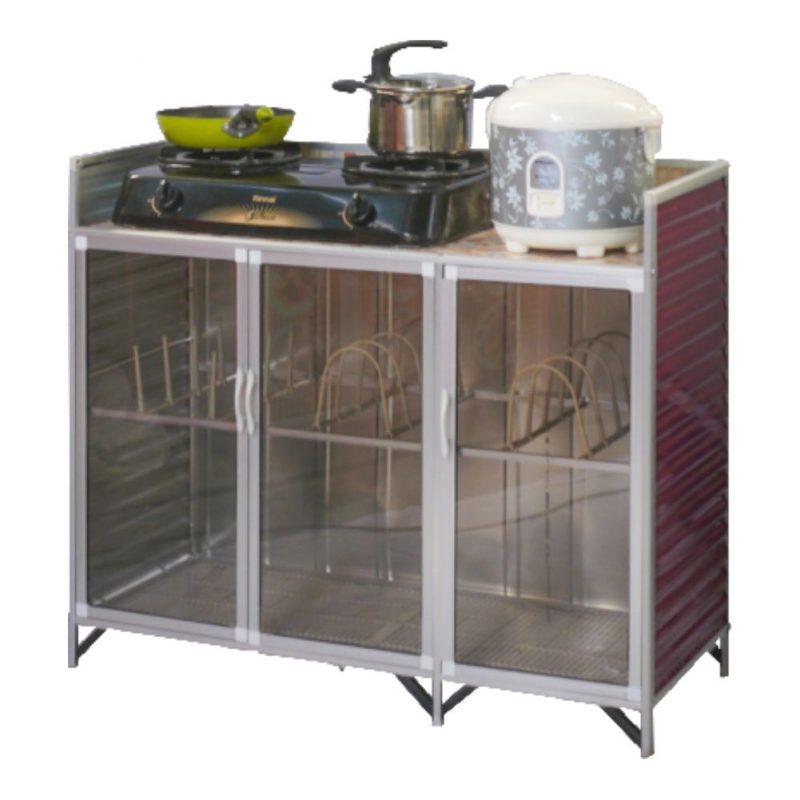 Meja Kompor 3P Kaca Riben Knockdown • Cahaya Timur Group