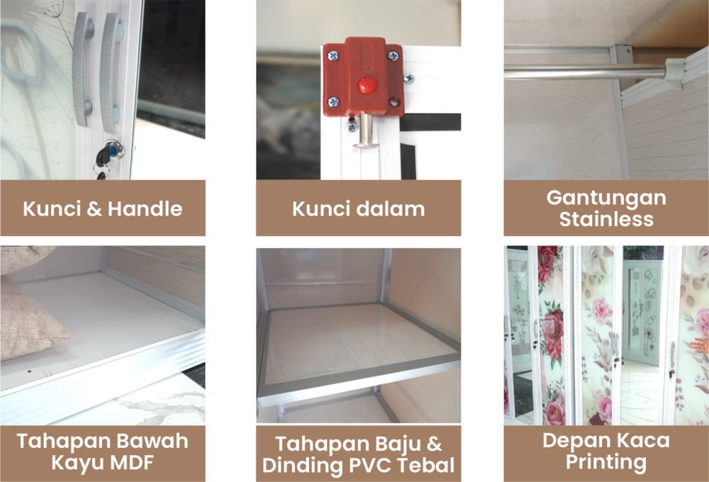 DIOR Knockdown | Lemari 4 Pintu Minimalis • Cahaya Timur Group